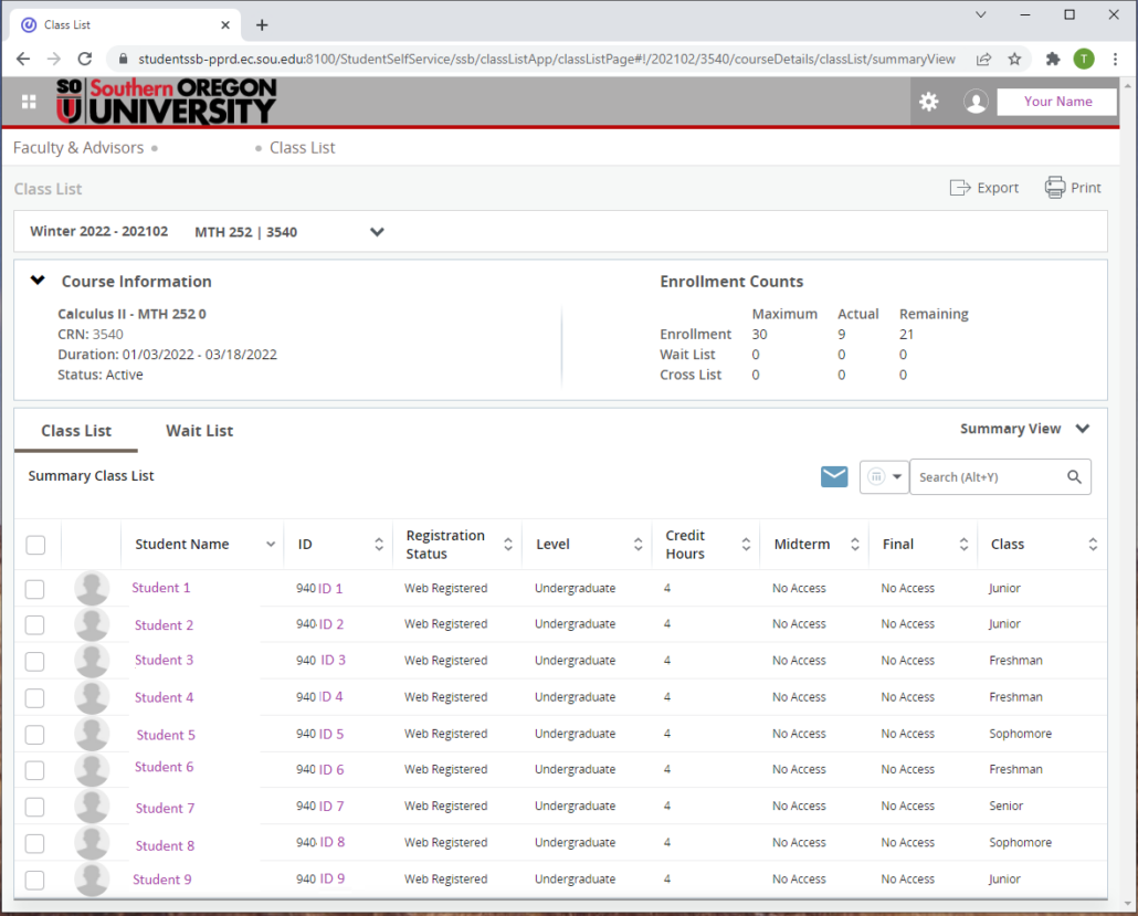 Banner Self-Service for Faculty and Advisors - Information Technology at SOU
